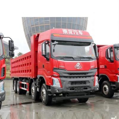 China Second-Hand Dongfeng Liuqi Chenglong H70 8X4 375hp 8.6m Dump Truck with Combined Power for sale