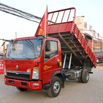 China Boutique HOWO Humvee 129hp 4X2 4.15m Dump Trucks with 100-200L Fuel Tank Capacity for sale