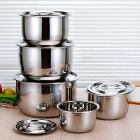 China Factory Best Selling 5 Pieces Pots Set Stainless Steel Cooking Pot Set Cookware Sets With Lid for sale