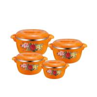 China Plastic Handle Stainless Steel Fresh Hot Pot Eco 4pcs Lunch Box Set for School for sale