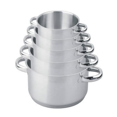 China High Quality 5pcs 430 Stainless Steel Cooking Cookware Set Stainless Steel Soup Pot Set for sale