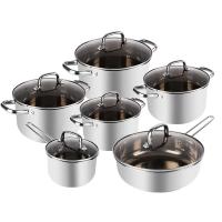 China Hot Selling 12pcs Stainless Steel Cookware Set Cooking Tornado Pots And Pans Cookware Sets for sale