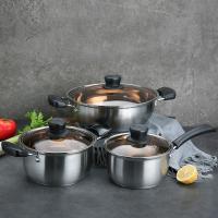 China New Design Korean Style Cooking Set 6 Piece Kitchen Cookware 18/8 Stainless Steel Pans And Pots Set for sale