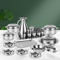 China Amazon TOP Seller Different Piece Cookware Set Custom Pots And Pans Wholesale 28pcs Stainless Steel Cooking Pot Set for sale