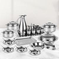 China Hot Selling 28 PCS Stainless Steel Kitchen Cookware Cooking Soup Pot Steel Pot Set Insulation Cookware Sets for sale