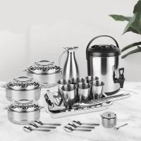 China OEM/ODM Different Piece Cookware Set Custom Pots And Pans Wholesale 21pcs Stainless Steel Cooking Pot Set for sale