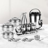 China Direct Selling 21 PCS Stainless Steel Cookware Cooking Soup Pot Steel Pot Set Insulation Cookware Sets for sale