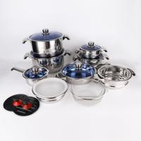 China Multifunction Custom Pots And Pans Cookingware Set Cookware Cook Pot 21 Pieces Thickened Stainless Steel Cookware Set for sale