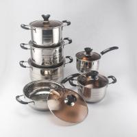 China Best Sale Kitchen 12 Piece Cooking Pot Set Pot And Pans Stainless Steel Cookware Set for sale