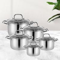 China Hot Sale 10 Piece Royal Kitchen Cookware Set Stainless Pot Cooking Cookware Soup Pot for sale