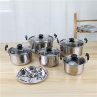 China American style 5pcs cookware set kitchen nonstick cooking pot with glass lid for sale