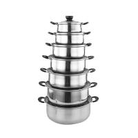 China Bakelite handle different size cookware set stainless steel 16cm 18cm 30cm pot for kitchen for sale