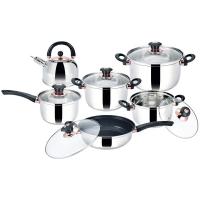 China Multifunctional Non-stick Cooking Pots 12 pcs Kitchenware Stainless Steel Cookware Sets for sale