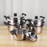 China High Quality 5pcs Non Stick Stock Pot Stainless Steel 410 Cookware Cooking Set for sale
