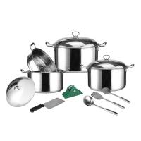 China Fancy design 12pcs stainless steel cookware set with metal lid for sale