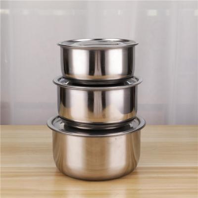 China Cooking Pot 410 Stainless Steel Cookware Set Kitchen Soup Stock Pot Set for sale