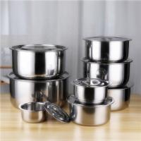 China Hot sale 5pcs stainless steel 410 stock pot cooking pot set with lid for sale