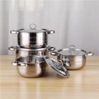 China 8pcs Quality Stainless Steel 410 Soup Pot 20cm 24cm Restaurants Cookware Cooking Set for sale