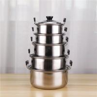 China High Grade Cooking Cookware Pot Combination Stainless Steel 410 Pot Set for sale