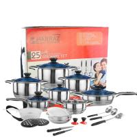 China Different Piece Non Stick Cookware Set Wholesale 25pcs 30pcs Stainless Steel Pot for sale