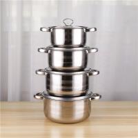 China Wholesale 8pcs Soup Stock Pot Set Non Stick Stainless Steel 410 Pots Set with Lid for sale