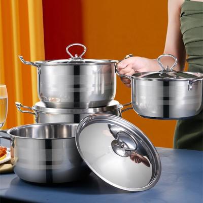 China Quality 8 Pieces Stainless Steel 410 Non Stick Pan Cookware Sets Kitchemware Pot for sale
