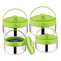 China Handle Lunch Box School Office Bento 4pcs Stainless Steel Thermal Stock Pot Set for sale