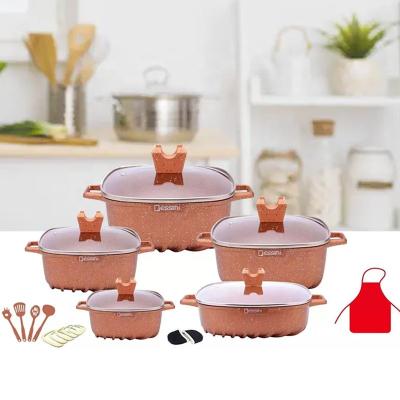 China Brand New Design 22Pcs White Kitchen Ware Set Aluminum Nonstick Cookware Cooking Pot Sets for sale