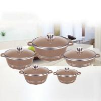 China OEM/ODM Kitchen Pots Granite Aluminum Pans And Pots Double Bottom Nonstick Cookware Sets for sale