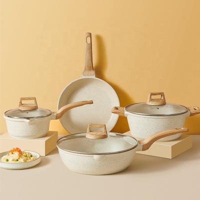China Multifunction 3pcs Aluminum Cooking Cookware Pot Set Non Stick Kitchen Ware Cookware Set for sale