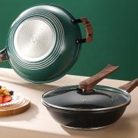 China Non Stick Kitchen Wok Pan With Comfortable Wooden Handle for sale