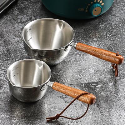 China High Quality 304 Stainless Steel Measuring Cup Cooking Pot Sauce Scoop Heating Oil Pot for sale
