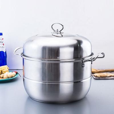 China Good Quality Stainless Steel Mirror Polishing Cooking Steamer Induction Cookware Pot Steamer Pot With SS Handle for sale