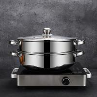 China Hot Selling Cookware Cooking Food Steamer Stainless Steel Steamer Pot Kitchen Soup Pot With Steamer for sale