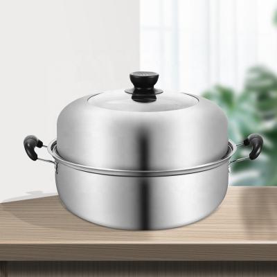 China Wholesale 28cm Cooking Pot 2 Layer Cooking Steamer Stainless Steel Food Steamer Steamer Pot With Lid for sale