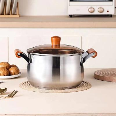 China Factory Two Layer Cook Food Steamer Pot 18/8 Stainless Steel Steamer Pot With Wooden Handle for sale