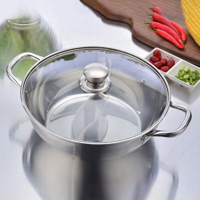 China High Quality Induction Cooking Pot 304 Stainless Steel Hot Pot Kitchen Soup Pots With Glass Lid for sale