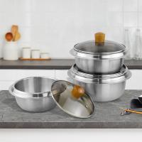 China Multifunction Kitchen Cooking Food Pot 18/8 Stainless Steel Rice Pot Food Stock Pot With Glass Lid for sale