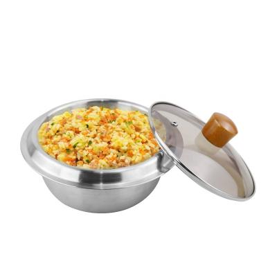 China Different size kitchen stainless steel round bowl rice salad bowl sale for sale