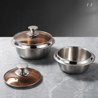 China Best Selling Kitchen Pots Multiple Sizes Food Grade 18/8 Stainless Steel Soup Stock Pot Rice Cooker Cooking Pot for sale