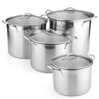 China Good Selling Silver Large Capacity Cookware Stew Pots Cooker SS 304 Cooking Pots With Binaural Handle for sale