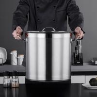 China Multi-function Silver Cooking Pot Large Capacity Stainless Steel Soup & Stock Pots Heavy Duty Cooking Pot for sale
