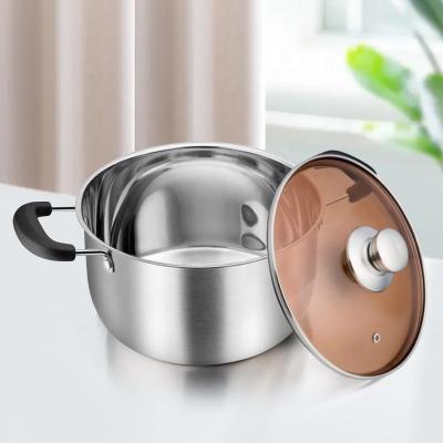 China Wholesale Top Seller Kitchen Cooking Ware Hot Pot Induction Stainless Steel Cookware Soup Pot for sale