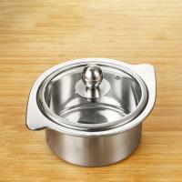 China Factory Price Silver Kitchenware Soup Pot Double-flavor Cooking Pot Mini Hotpots With Binaural Handle for sale
