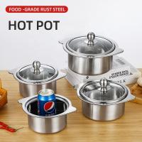China Factory Direct Sale Cookware Soup Pot Stainless Steel Cooking Pot With Stainless Steel Handle for sale