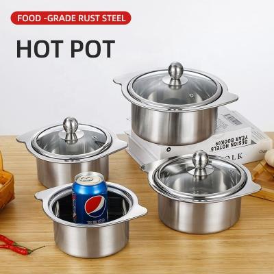 China Factory Direct Sale Cookware Soup Pot Stainless Steel Cooking Pot With Stainless Steel Handle for sale