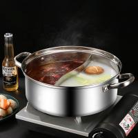 China New Design Hot Pot Thickened Round Shape Stainless Steel Shabu Pot Soup Pot With Stainless Steel Handle for sale