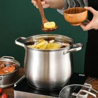 China Hot Sale Stainless Steel 18/8 Drum Soup Pot Cooking Pot  Soup & Stock Pots With Glass Lid for sale