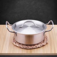 China Factory Wholesale Stainless Steel Cooking Soup Stock Pot Thickened Compound Bottom Induction Korean Cookware Cooker Soup Pot for sale