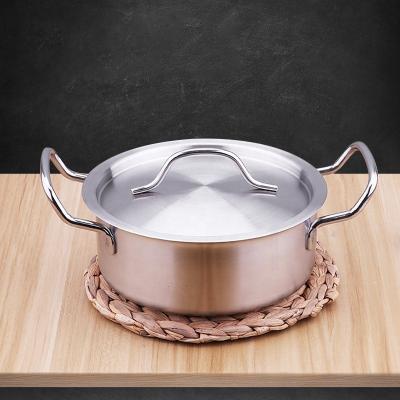 China Factory Wholesale Stainless Steel Cooking Soup Stock Pot Thickened Compound Bottom Induction Korean Cookware Cooker Soup Pot for sale